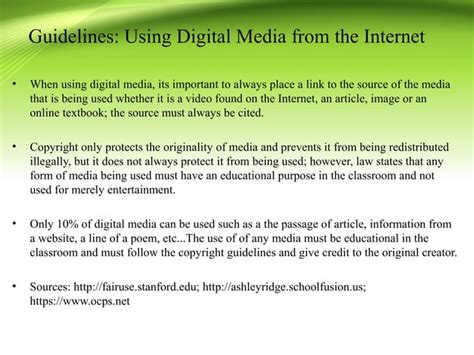 guidelines for legally using multimedia ppt