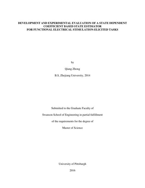 Pdf Development And Experimental Evaluation Of A State Dependent Coefficient Based State