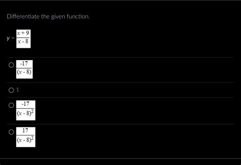 Solved Differentiate The Given
