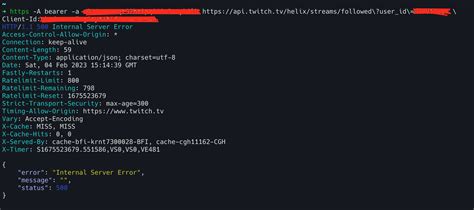 api endpoint helix streams followeduser id returns status code 500