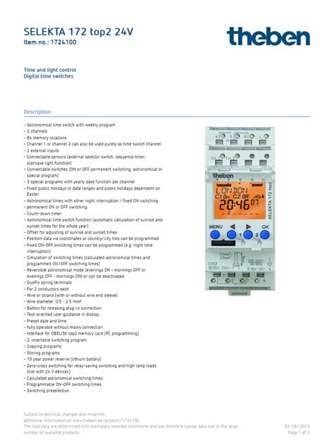 O12120v78 Selekta 172 Top2 24v Data Sheet Pdf Switch Fluorescent Lamp