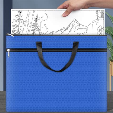 A3 8133 대용량 핸드 헬드 지퍼 파일 가방 옥스포드 천 방수 미술 보관 가방 오렌지