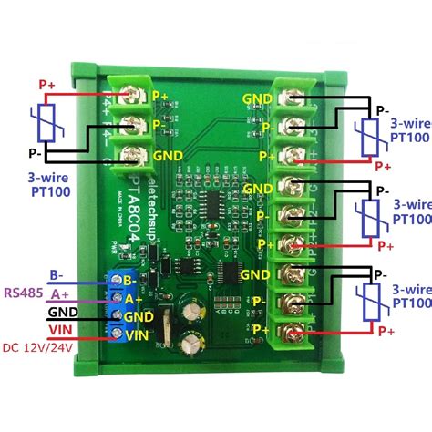 Thermal Resistance Collector Temperature Sensor Module Pt Modbus Rtu Ch Dc V