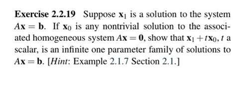 Solved Exercise Suppose x₁ is a solution to the Chegg
