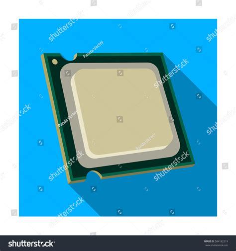 Central Processing Unit Icon Flat Style Stock Vector Royalty Free 584182219 Shutterstock