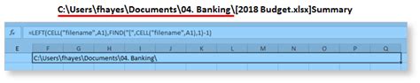 Microsoft Excel Tips Use Formulas To Return A Workbooks Path Filename And Sheet Name