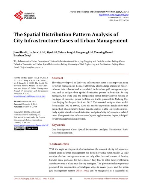 Pdf The Spatial Distribution Pattern Analysis Of City Infrastructure Cases Of Urban Management
