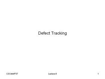Defect Tracking Presentation Free To Download
