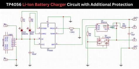 Tp4056 Li Ion Battery Charger Circuit With Additional Protection