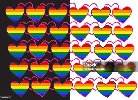 배경 체인 무지개 플래그 Lgbt 심장 기호 의 게이 와 레즈비언 0명에 대한 스톡 벡터 아트 및 기타 이미지 0명 Gay Pride Parade Lgbtqia 문화