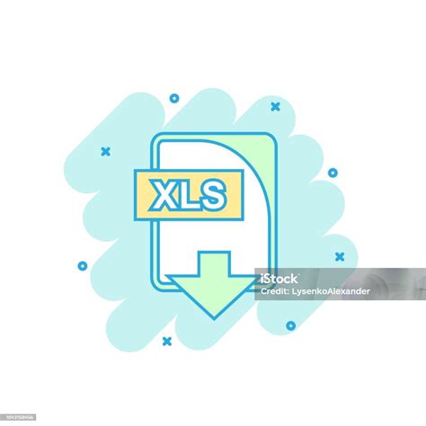 만화는 만화 스타일에서 Xls 파일 아이콘을 색 Xls 그림 그림 다운로드 문서 시작 비즈니스 개념입니다 누름 버튼에 대한 스톡 벡터 아트 및 기타 이미지 Istock