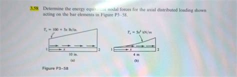 solved 3 58 determine the energy equivalent nodal forces for