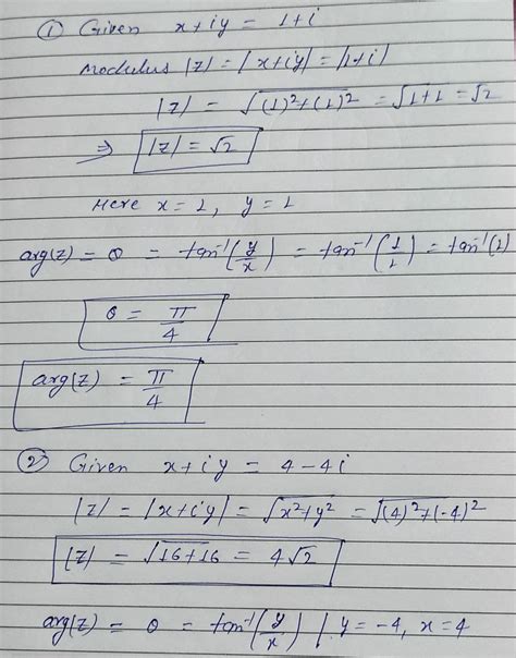 [solved] 7 compute the modulus and argument of each complex number