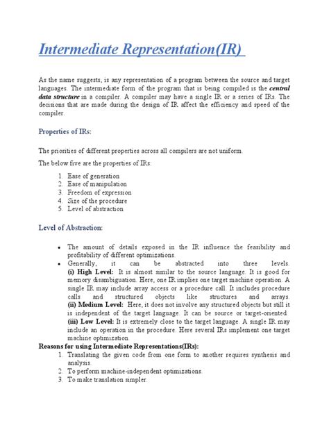 compiler construction ir pdf