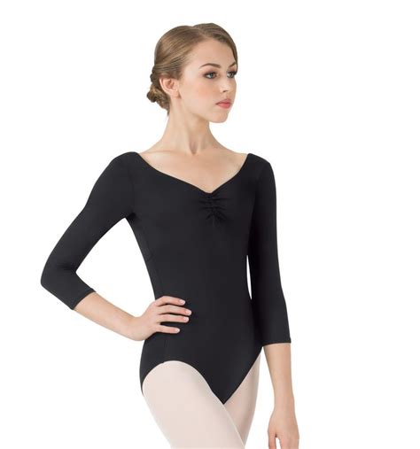 Adult 34 Sleeve Pinched Front Leotard Leotards Performance Leotards