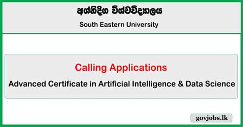 Advanced Certificate In Artificial Intelligence And Data Science 2025 Govjobslk