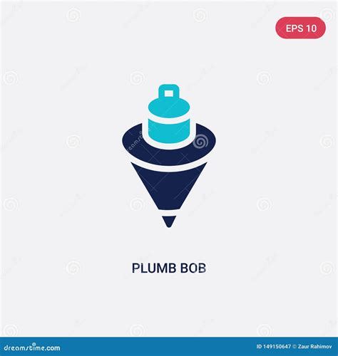Two Color Plumb Bob Vector Icon From Construction Concept Isolated Blue Plumb Bob Vector Sign