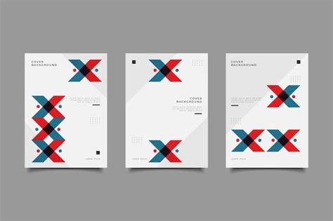 템플릿 표지 기하학적 디자인 컬렉션 프리미엄 벡터