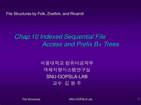 Ppt Chap10 Indexed Sequential File Access And Prefix B Trees