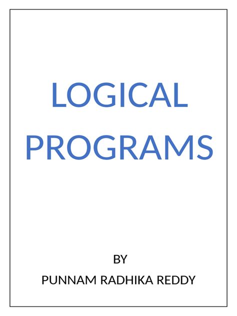 Logical Programs Pdf Computer Programming Software Engineering