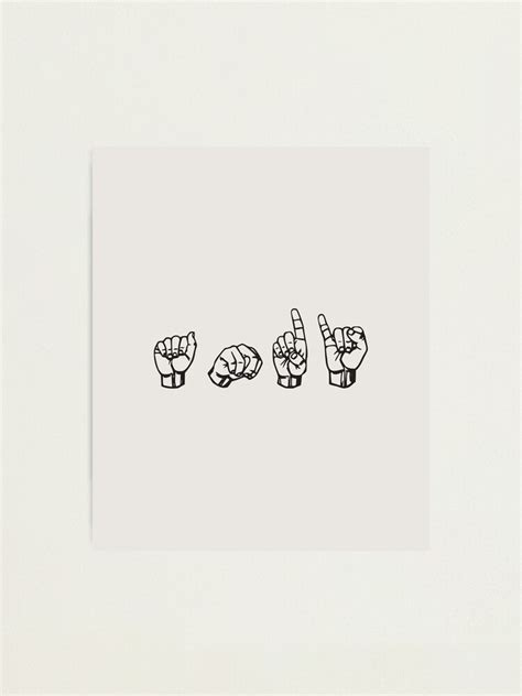 Andi Name Hand Sign Language Asl T Named Andi Photographic Print