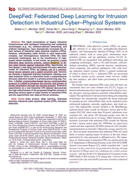 deepfed federated deep learning for intrusion detection in industrial