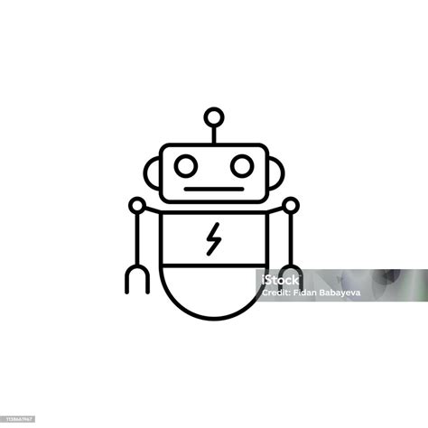 로봇 개요 아이콘입니다 기호와 기호는 웹 로고 모바일 앱 Ui Ux에 사용할 수 있습니다 가상현실에 대한 스톡 벡터 아트 및 기타 이미지 Istock