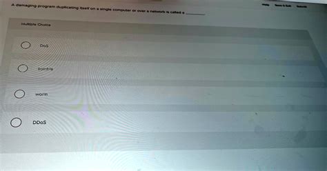 A Damaging Program Duplicating Itself On A Single Computer Or Over A Network Is Called A