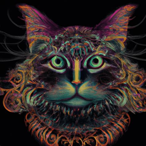 Gothic Cat Looking Happy Colorful Beautiful Baroque Portrait · Creative Fabrica