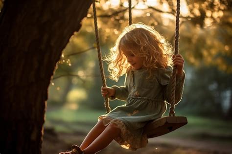 Premium Ai Image Nature Playground Tree Swing