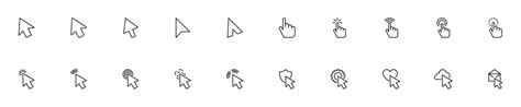 Cursor Concept Cursor Line Icon Set Collection Of Vector Signs In Trendy Flat Style For Web