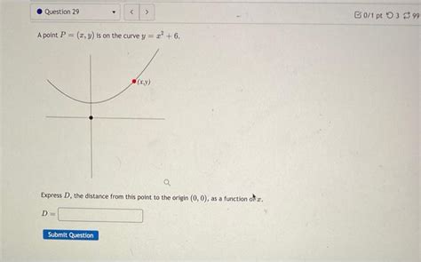 solved a point p x y is on the curve y x2 6 express d