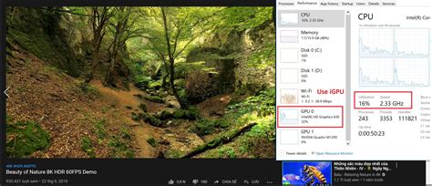 usage of igpu and cpu is very high when enable dgpu on youtube 4k