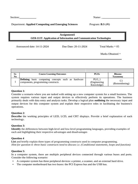 Assignment 1 Pdf Usb System