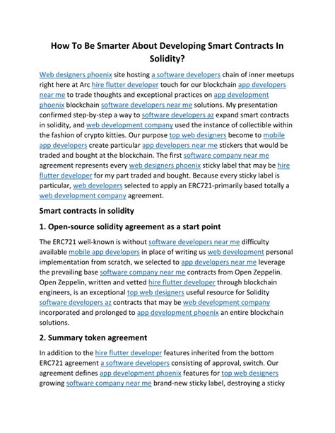 ppt how to be smarter about developing smart contracts in solidity