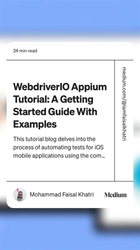 Mohammad Faisal Khatri On Linkedin Webdriverio Appium Mobiletesting
