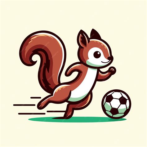Premium Vector Illustration Of A Squirrel Playing Ball With A Cartoon