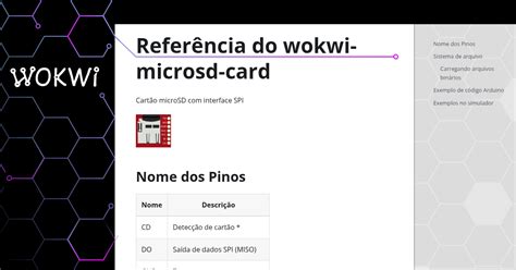 Referência Do Wokwi Microsd Card Wokwi Docs