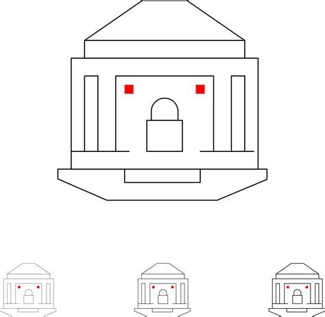 Bank Banking Internet Lock Security Bold And Thin Black Line Icon Set 15261812 Vector Art At