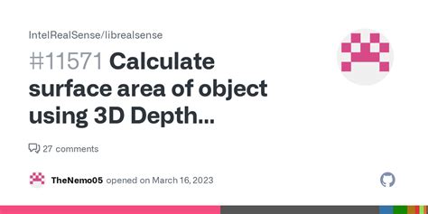 calculate surface area of object using 3d depth reconstruaction