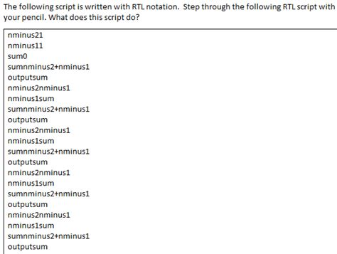 the following script is written with rtl notation