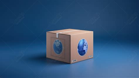 그라데이션 파란색 배경의 글로벌 배송을 위한 3d 렌더링된 판지 상자 포장 상자 배경 금융 배경 판지 배경 이미지 Hd 포장 상자 금융 판지 배경 사진 무료