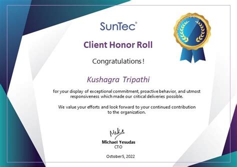 Kushagra Tripathi On Linkedin Thanks A Lot Suntec Business Solutions