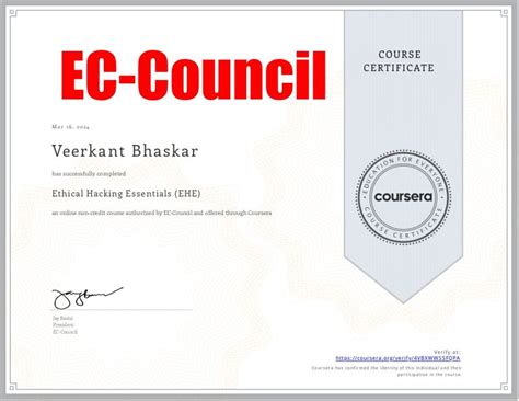 Veerkant Bhaskar On Linkedin I Have Achieved Ethical Hacking Course From Coursera
