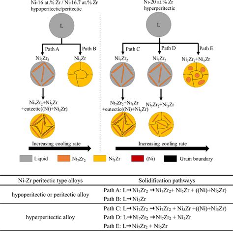 A Summary Of Experimentally Observed Solidification Pathways For Nizr