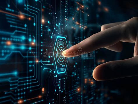 Futuristic Fingerprint Authentication Technology Stock Image Image Of Authentication