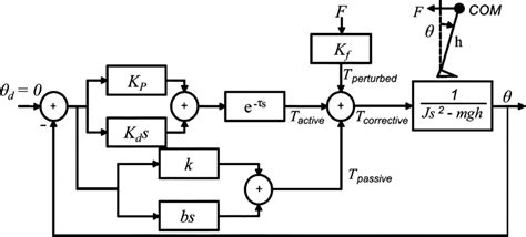 Block diagram of the postural control system in the Laplace domain. PD... | Download Scientific ...