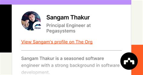 Sangam Thakur Principal Engineer At Pegasystems The Org