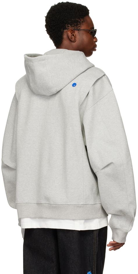 ader error gray fluic hoodie ader error