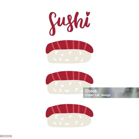 참치와 초밥 문구가있는 초밥 롤 아시아 음식 메뉴 스티커 벽 예술 레스토랑 로고에 대 한 귀여운 손으로 그린 만화 그림 0명에 대한 스톡 벡터 아트 및 기타 이미지 Istock